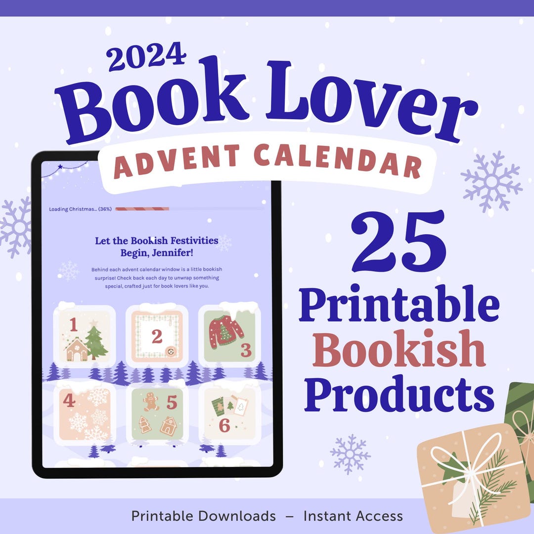 Printables Advent Calendar for Book Lovers With 25 Bookish Gifts to ...