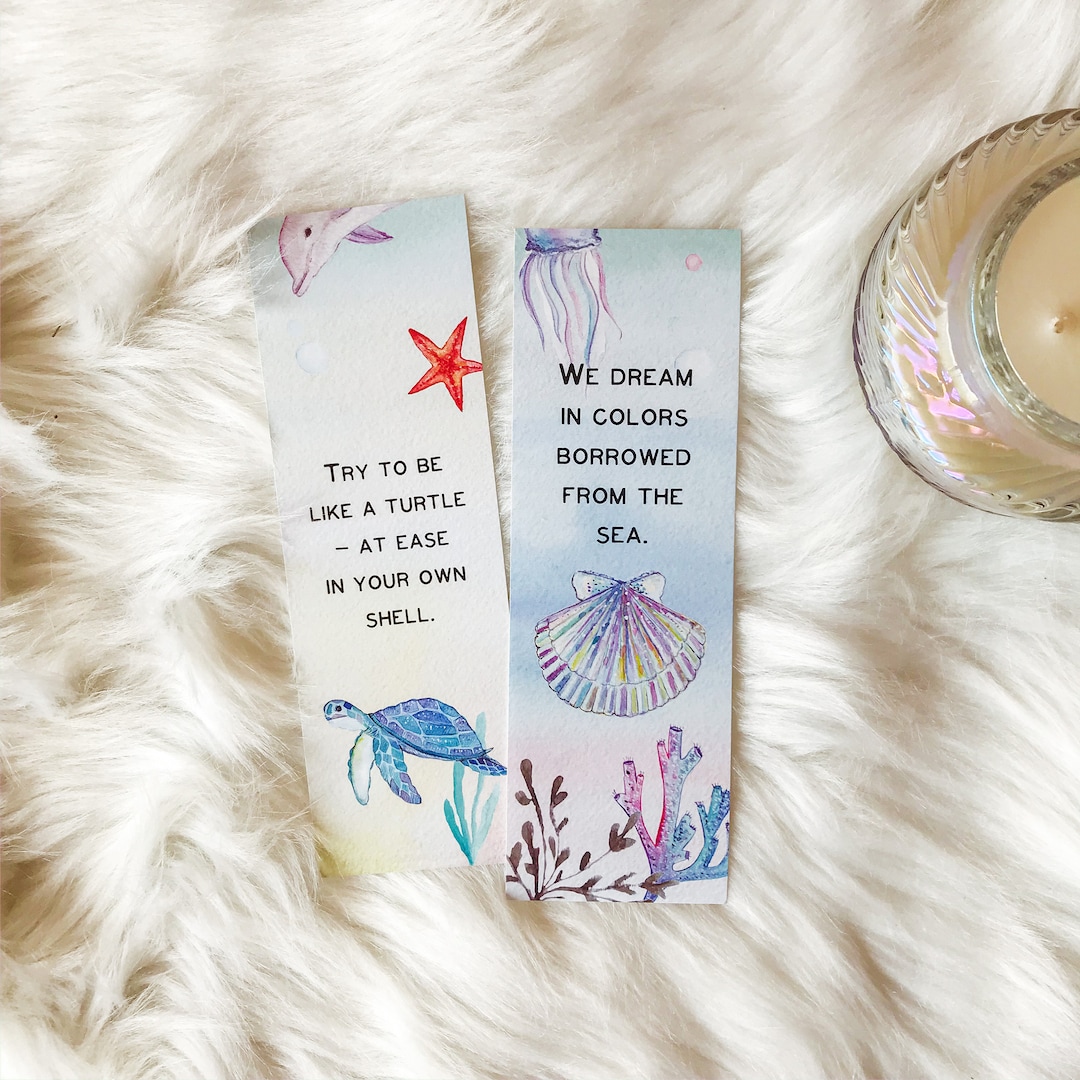 Turtle Quote Printable Bookmarks for Books Instant Download Sea Life ...