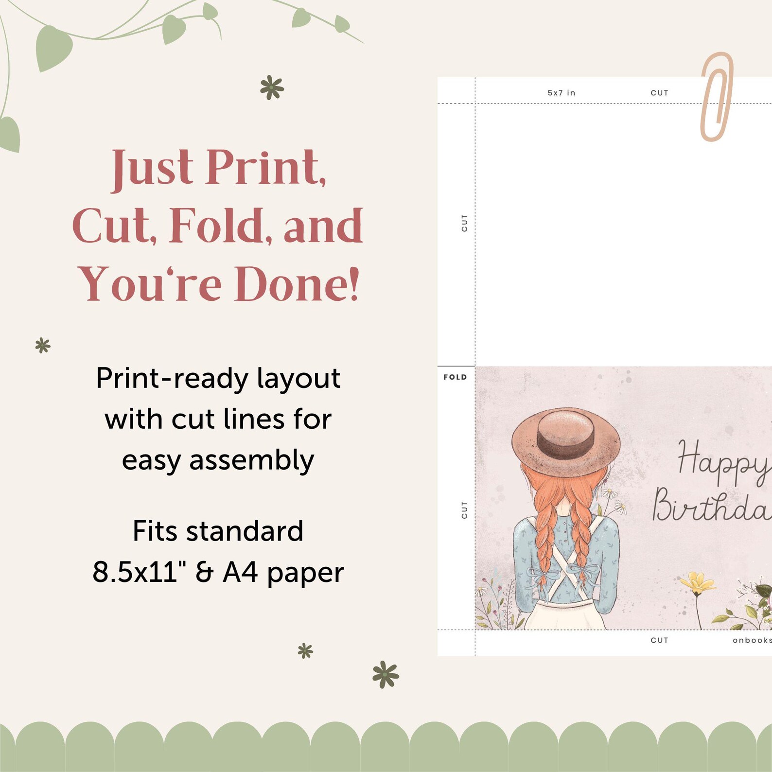 Anne of Green Gables Birthday Card Printable, Literary Cards Happy ...
