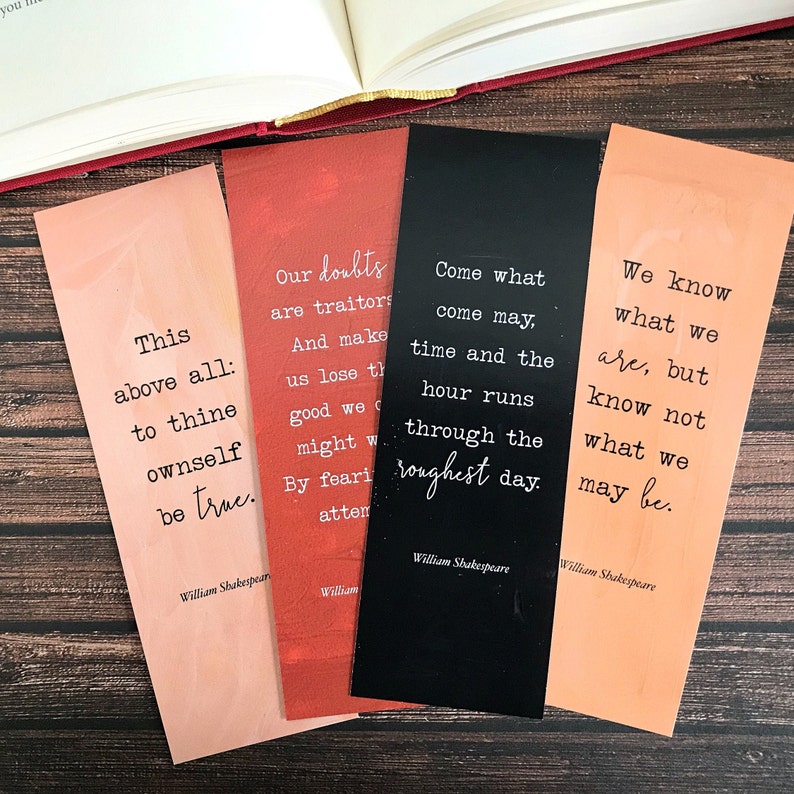 Shakespeare Quotes Bookmark Set Printable Bookmarks With - Etsy
