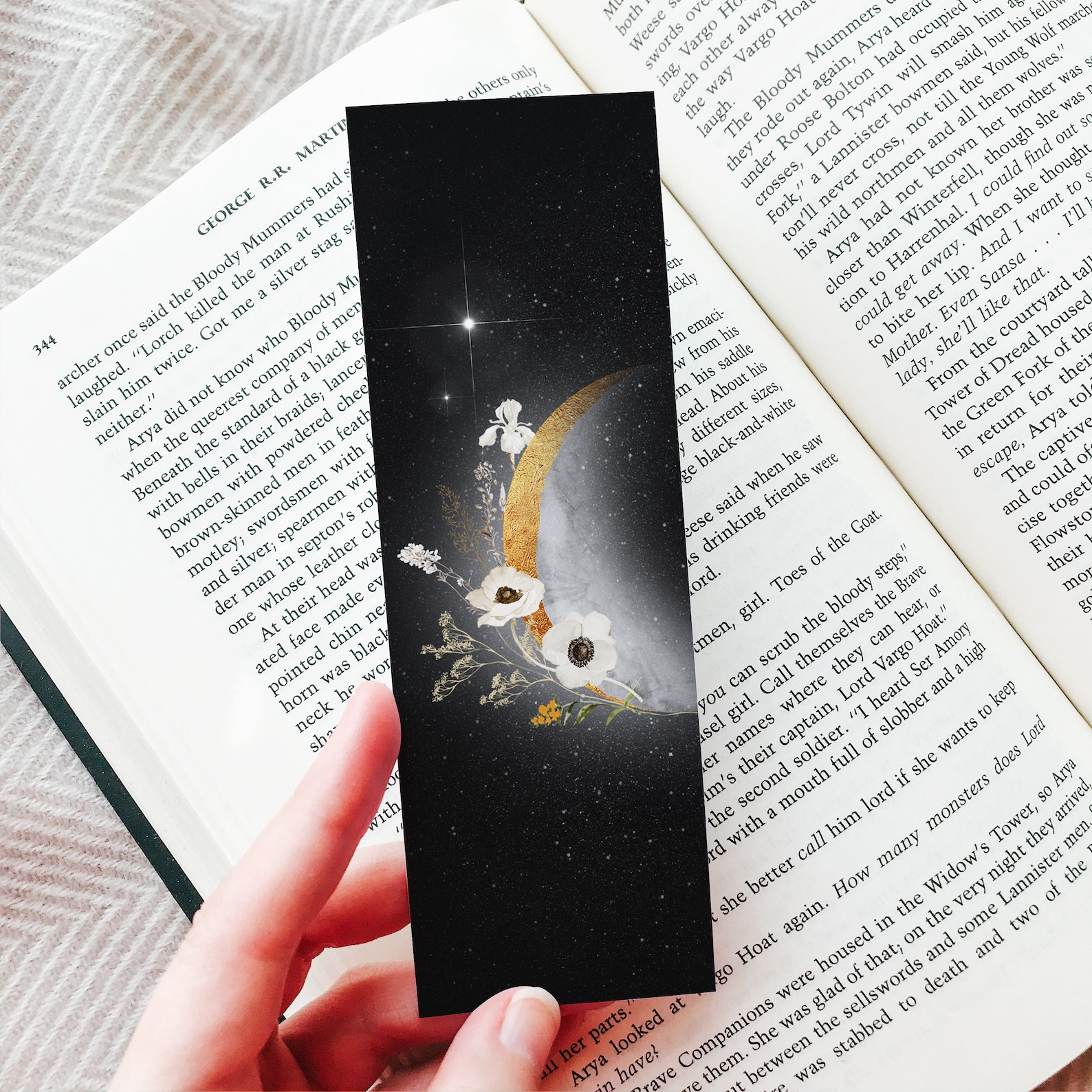 Moon Flower Printable Bookmarks Set, Night Sky Bookmarks Moon Phases ...