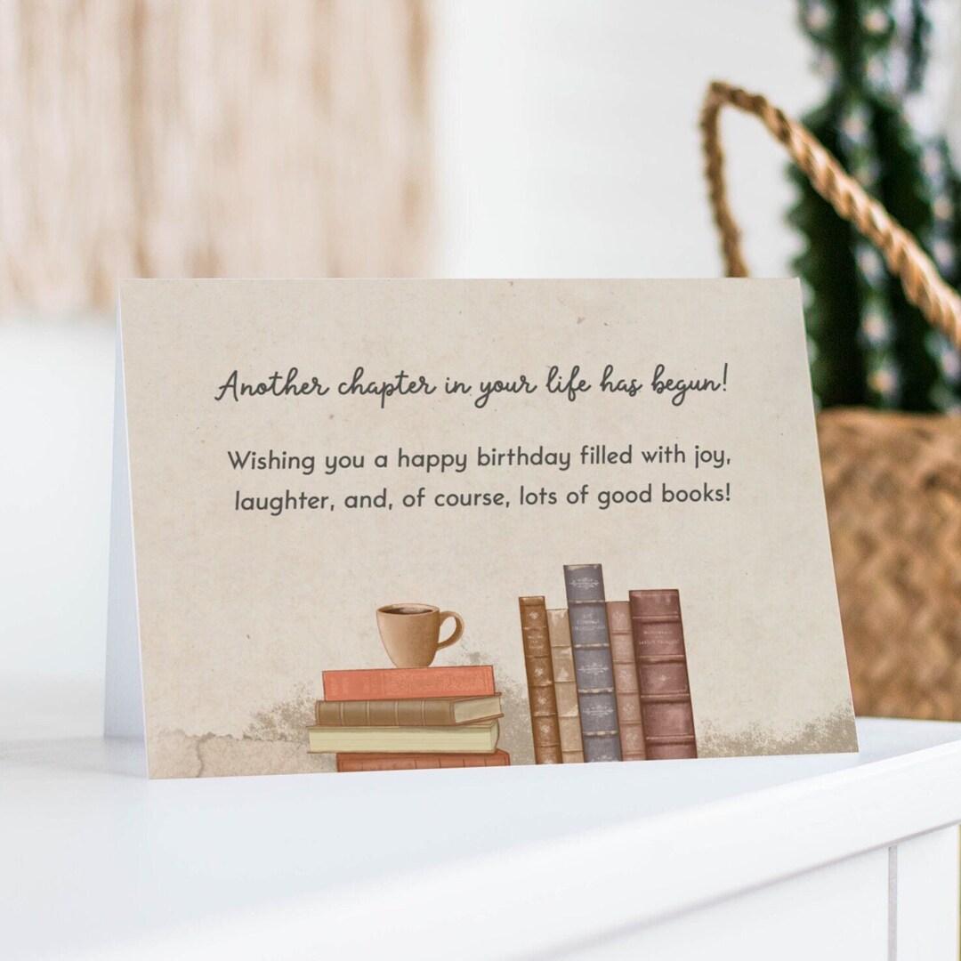 Literary Birthday Card for Book Lovers Digital Greeting Card - Etsy