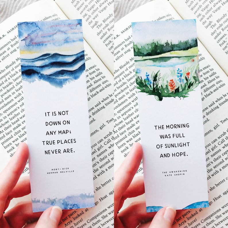 Literary Bookmarks With Quotes Inspirational Printable - Etsy