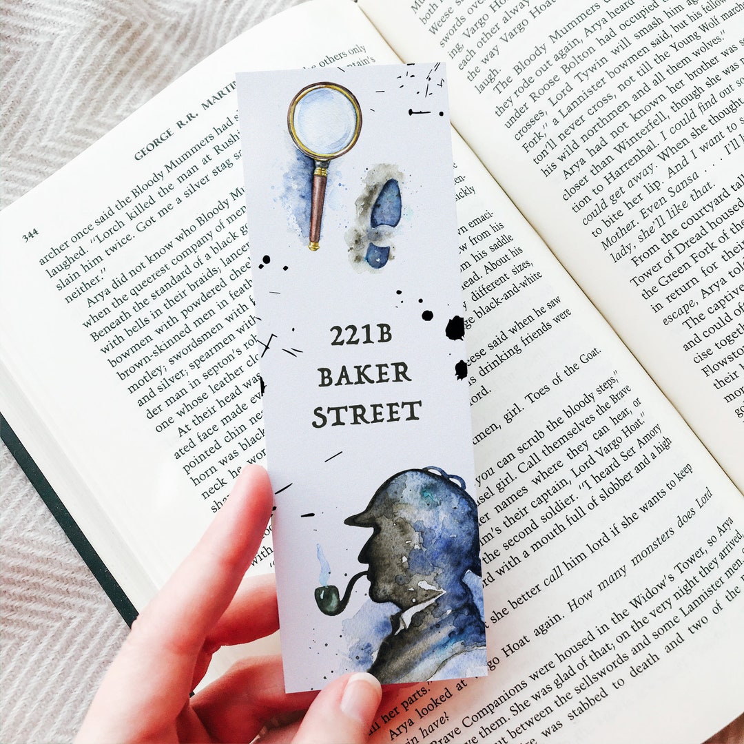 Sherlock Holmes Bookmark 221B Baker Street, Printable Bookmarks for ...