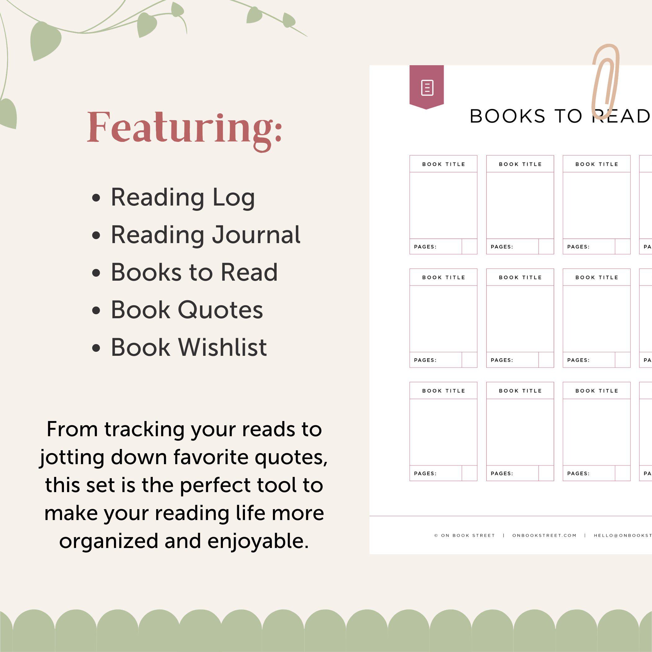 Lesetagebuch Buch Planner Set Buchlisten Gelesene Bücher Log ...