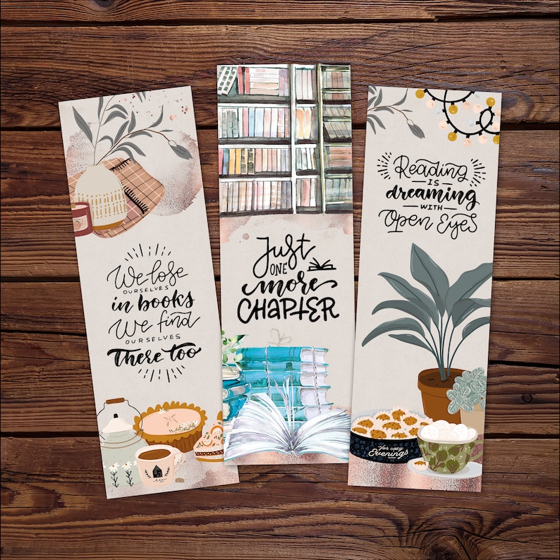 Printable Bookmarks With Quotes for Book Lovers, Cute Bookish Gift, PDF ...