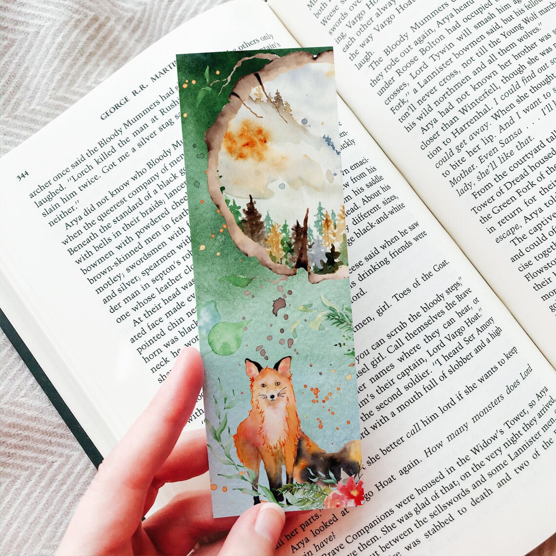 Fox Bookmark Printable Cute Woodland Animals Reading Gifts | Etsy