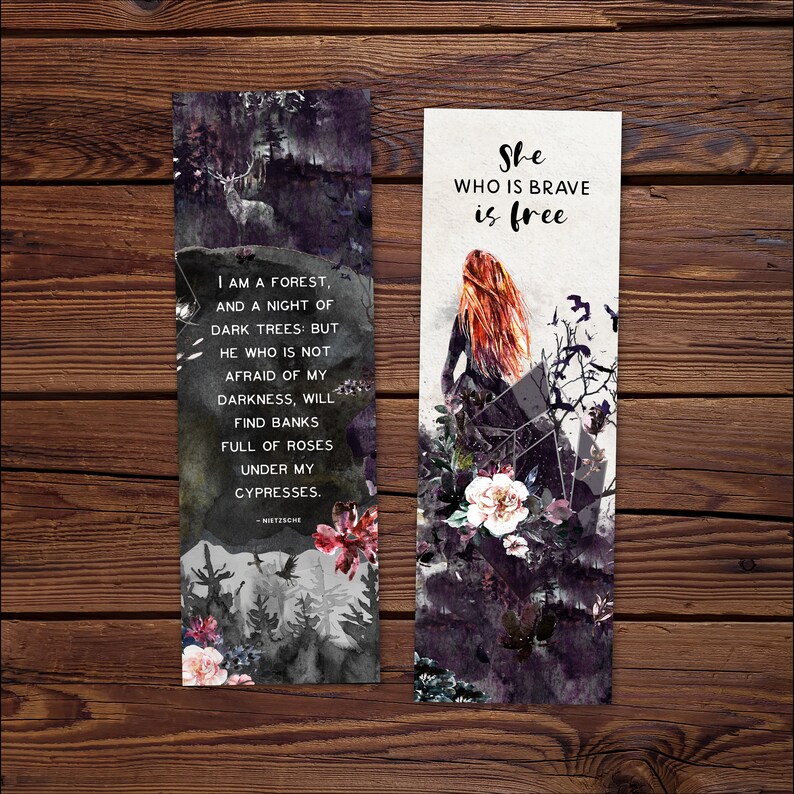 Printable Bookmarks With Quotes, Dark Fantasy Heroine, Nietzsche Book ...