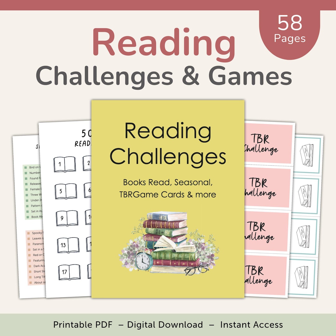 Printable Reading Challenge Templates, TBR Game Cards, Books to Read ...