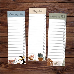 Monthly TBR Bookmarks Printable, Reading List Bookmark Set, PDF ...