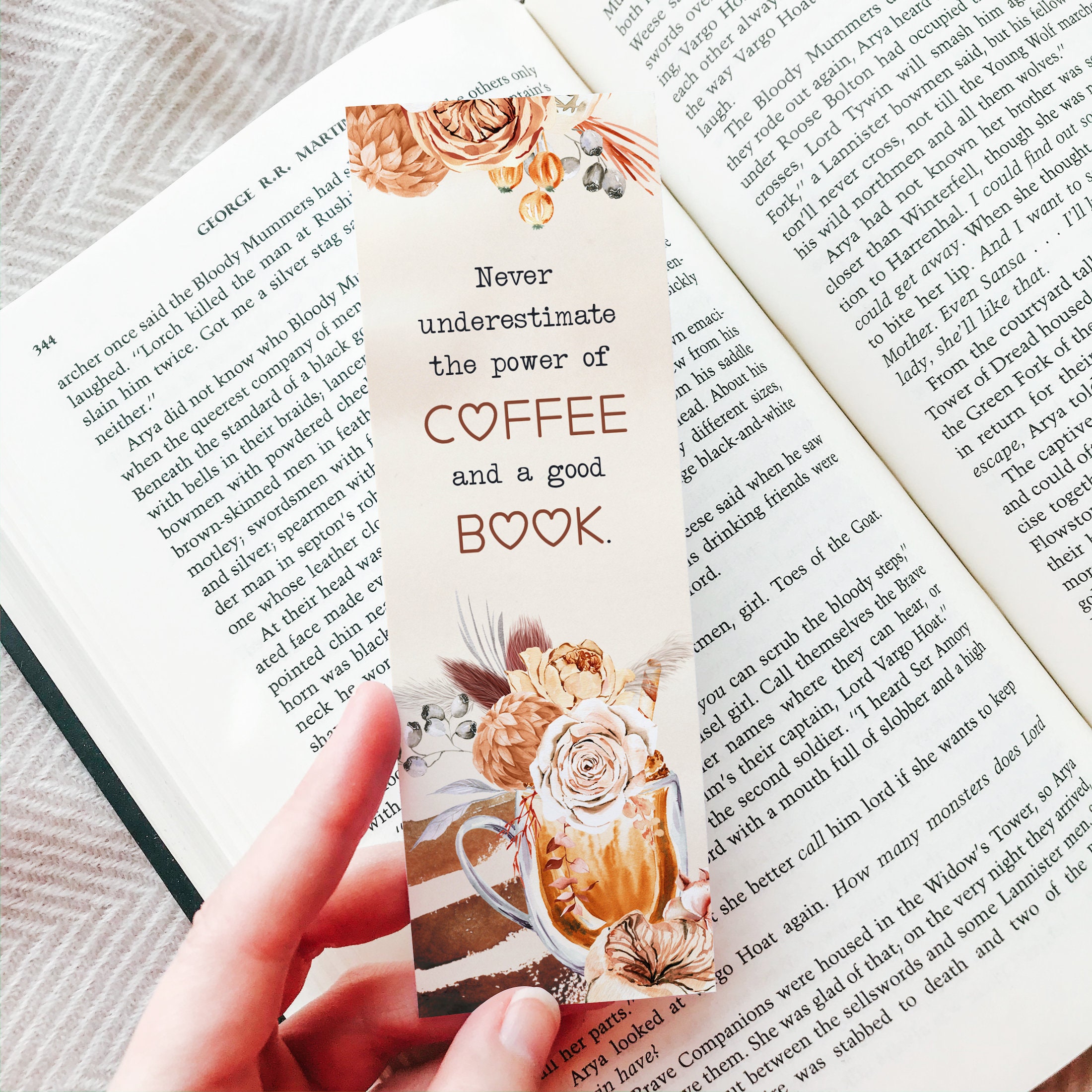 Coffee Bookmarks Printable Bookish Gifts for Readers Digital | Etsy