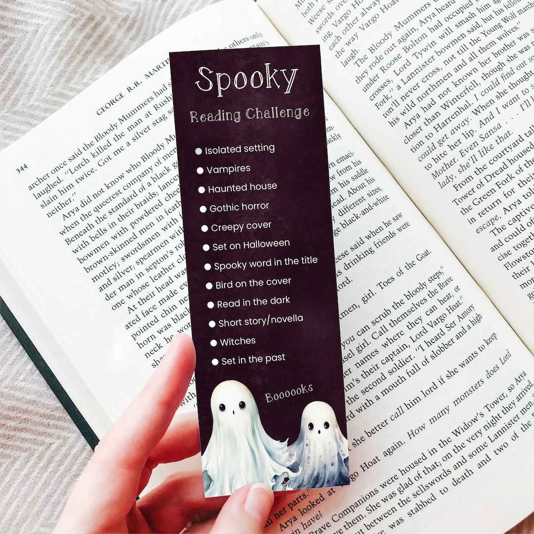 Spooky Reading Challenge Bookmark Printable, Halloween Reading ...