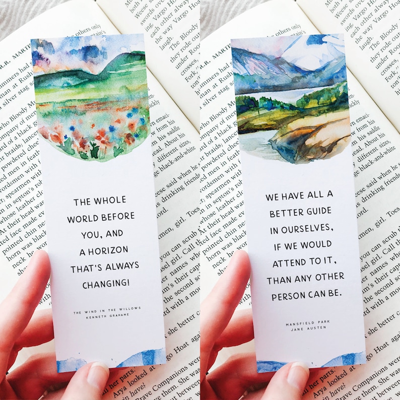 Literary Bookmarks With Quotes Inspirational Printable - Etsy