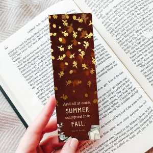 Autumn Bookmark Set, Printable Bookmarks With Quotes, Literary Gifts ...