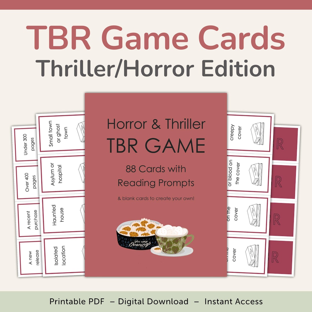 Horror & Thriller TBR Game, Printable Reading Prompts Cards, What to ...