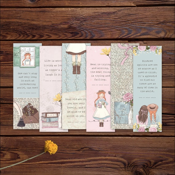 Anne of Green Gables Printable Bookmark Set Literary | Etsy