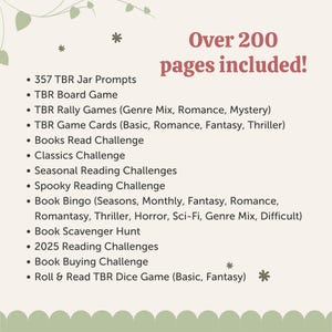 TBR Games & Reading Challenges Printable Bundle, What to Read Next, PDF ...