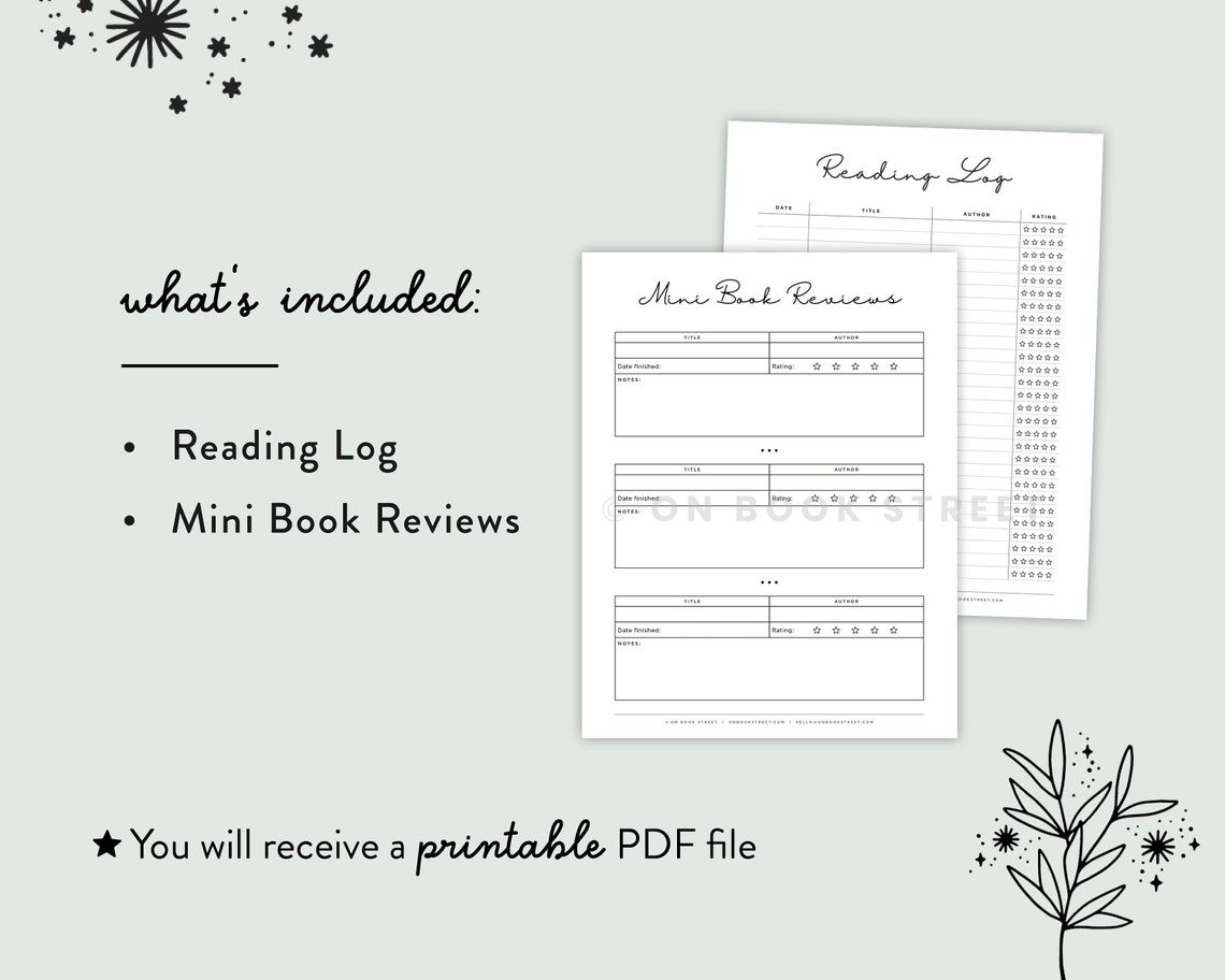 Reading Journal Reading Log Reading Tracker Book Log - Etsy