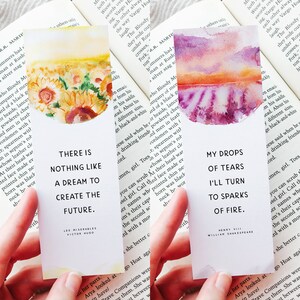 Literary Bookmarks With Quotes Inspirational, Printable Bookmark ...