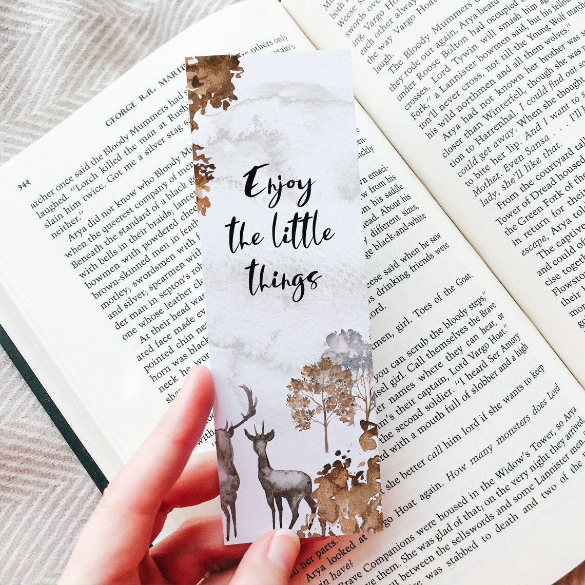 Woodland Bookmark, Printable Nature Bookmark, Reading Gifts, Forest ...