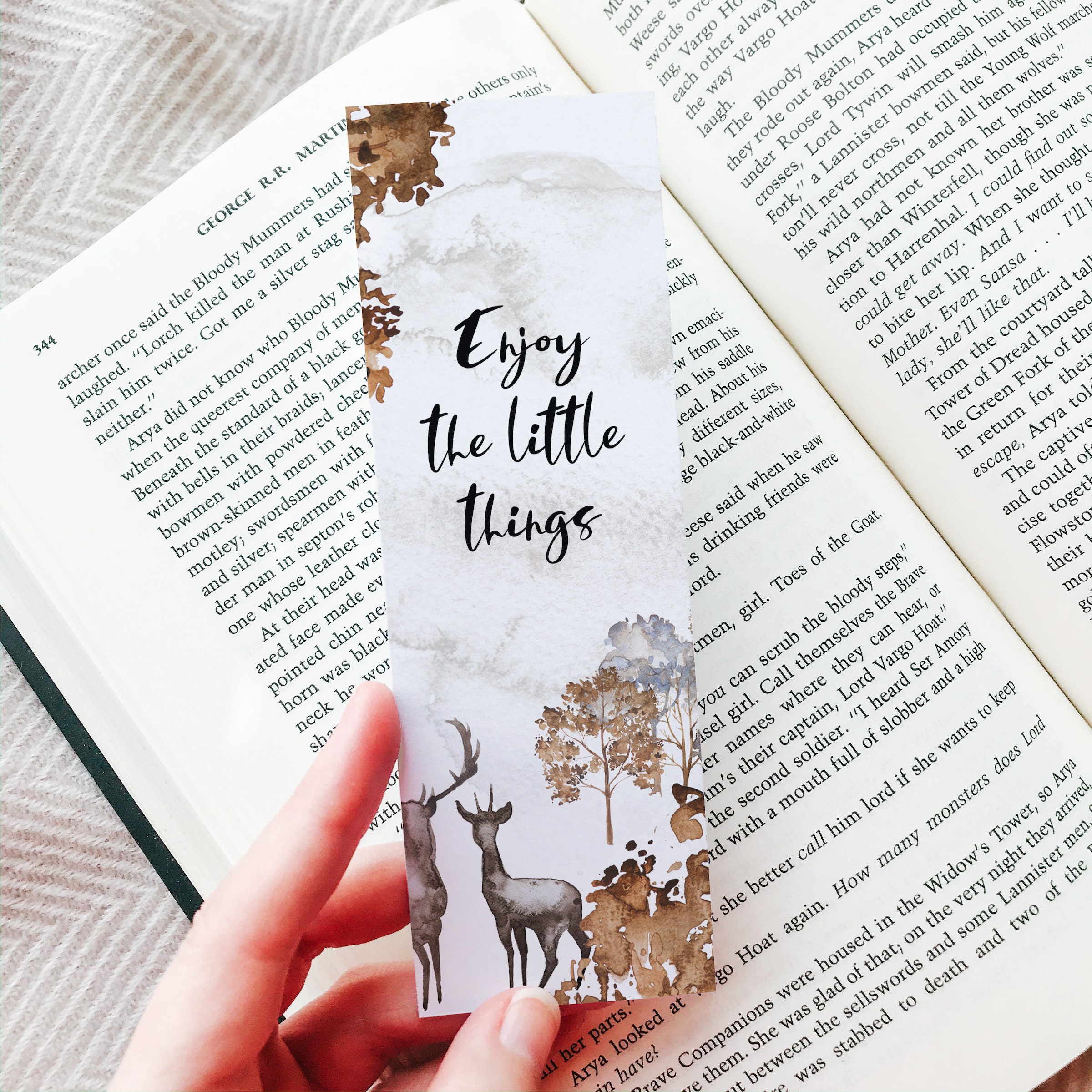 Woodland Bookmark, Printable Nature Bookmark, Reading Gifts, Forest ...