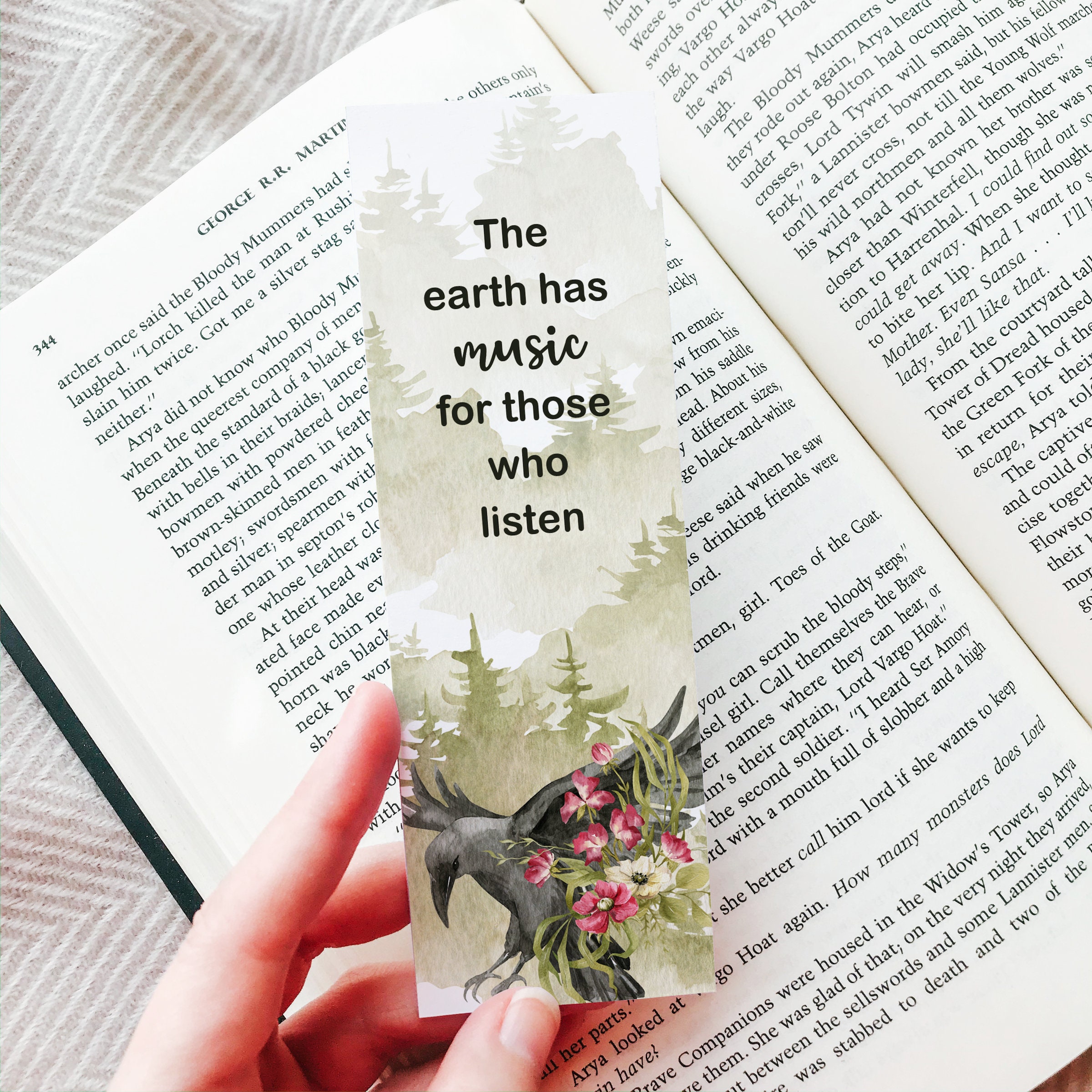 Nature Bookmarks Printable, Digital Watercolor Bookmark Set, Woodland ...