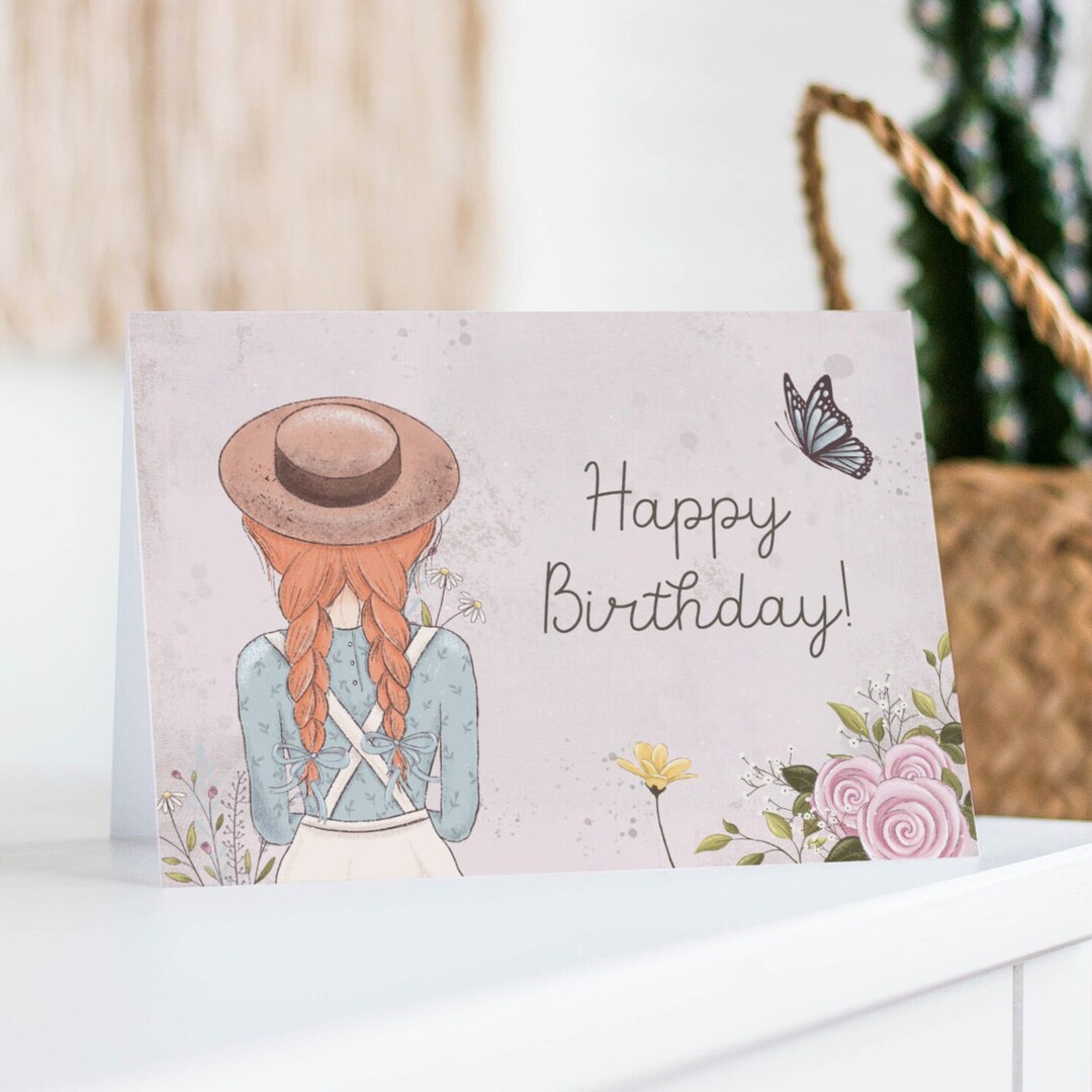 Anne of Green Gables Birthday Card Printable, Literary Cards Happy ...
