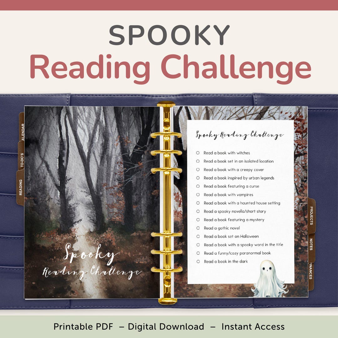 Spooky Reading Challenge Printable, Halloween Reading Prompts, What to ...