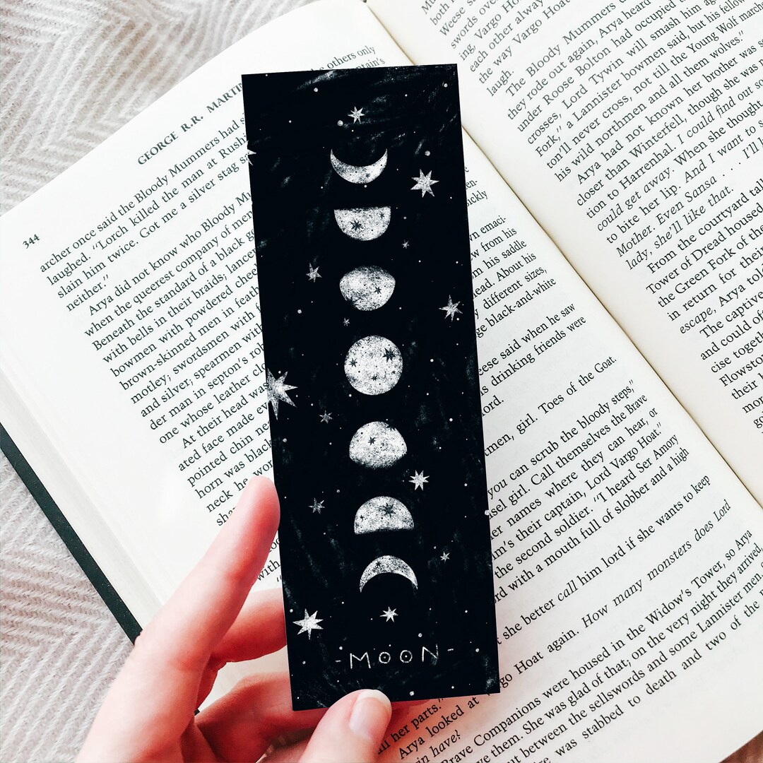 Moon Phases Bookmark Printable, Book Lover Gifts for Readers, DOWNLOAD ...