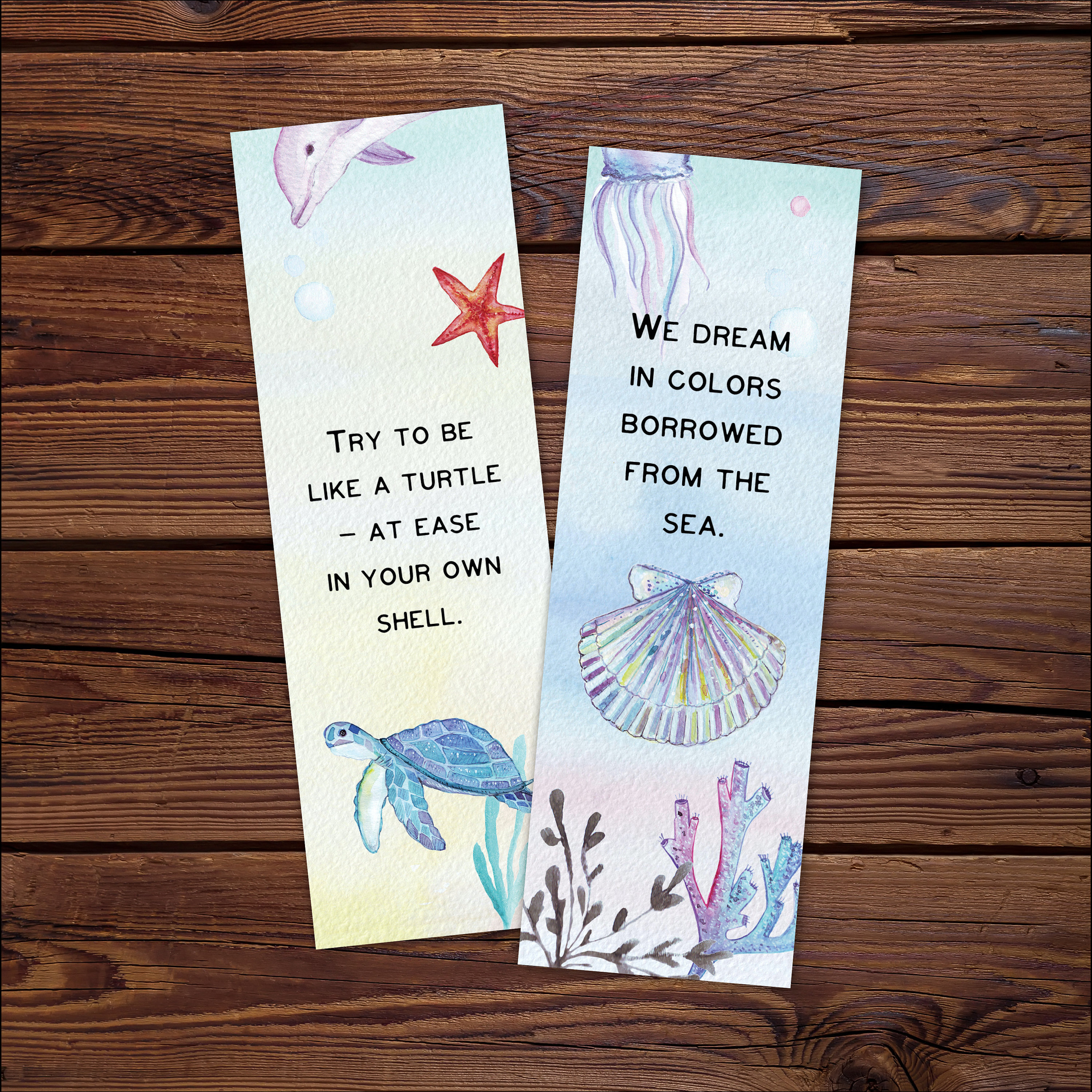 Turtle Quote Printable Bookmarks for Books Instant Download Sea Life ...