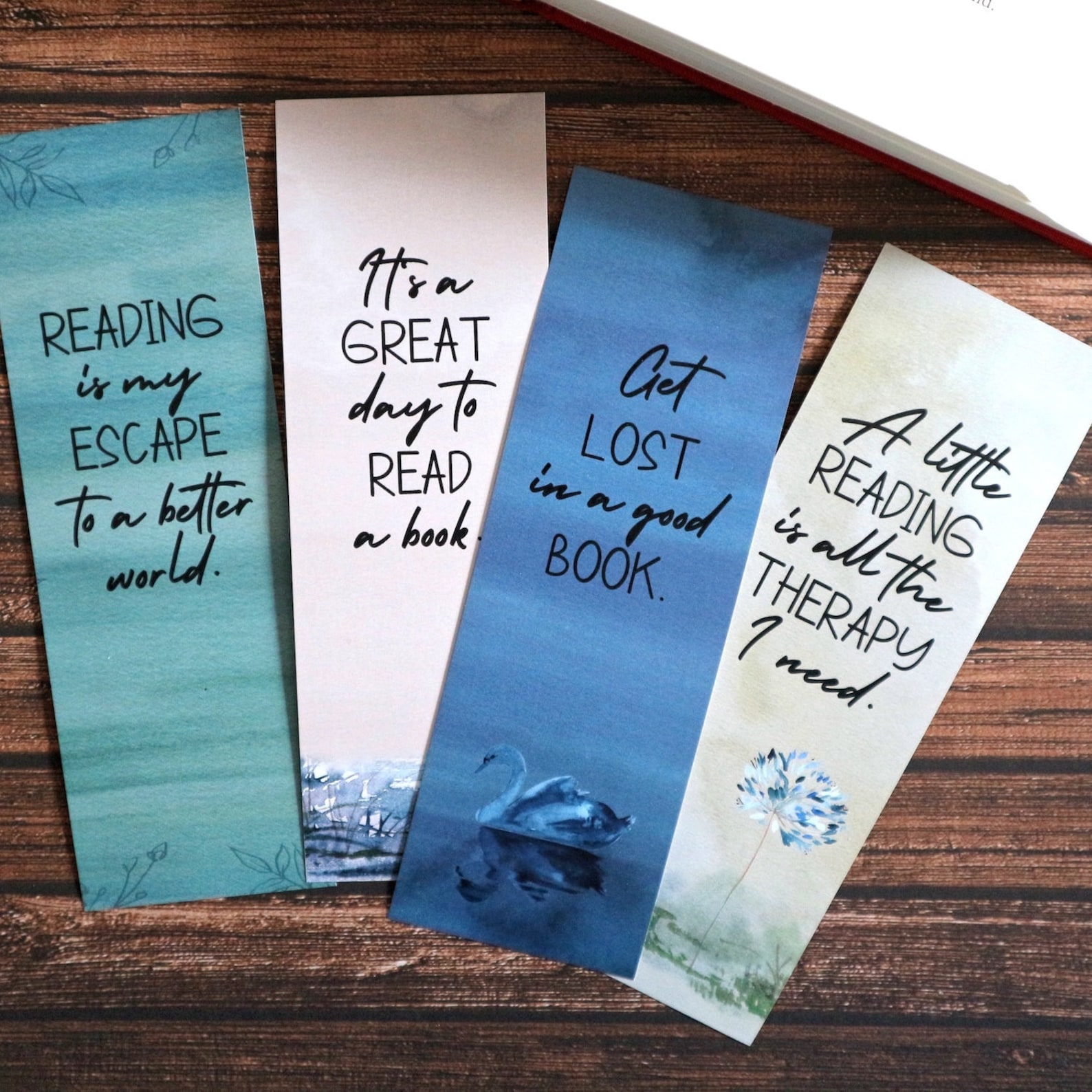 Printable Bookmarks Set With Bookish Quotes Bookmark Digital PDF ...