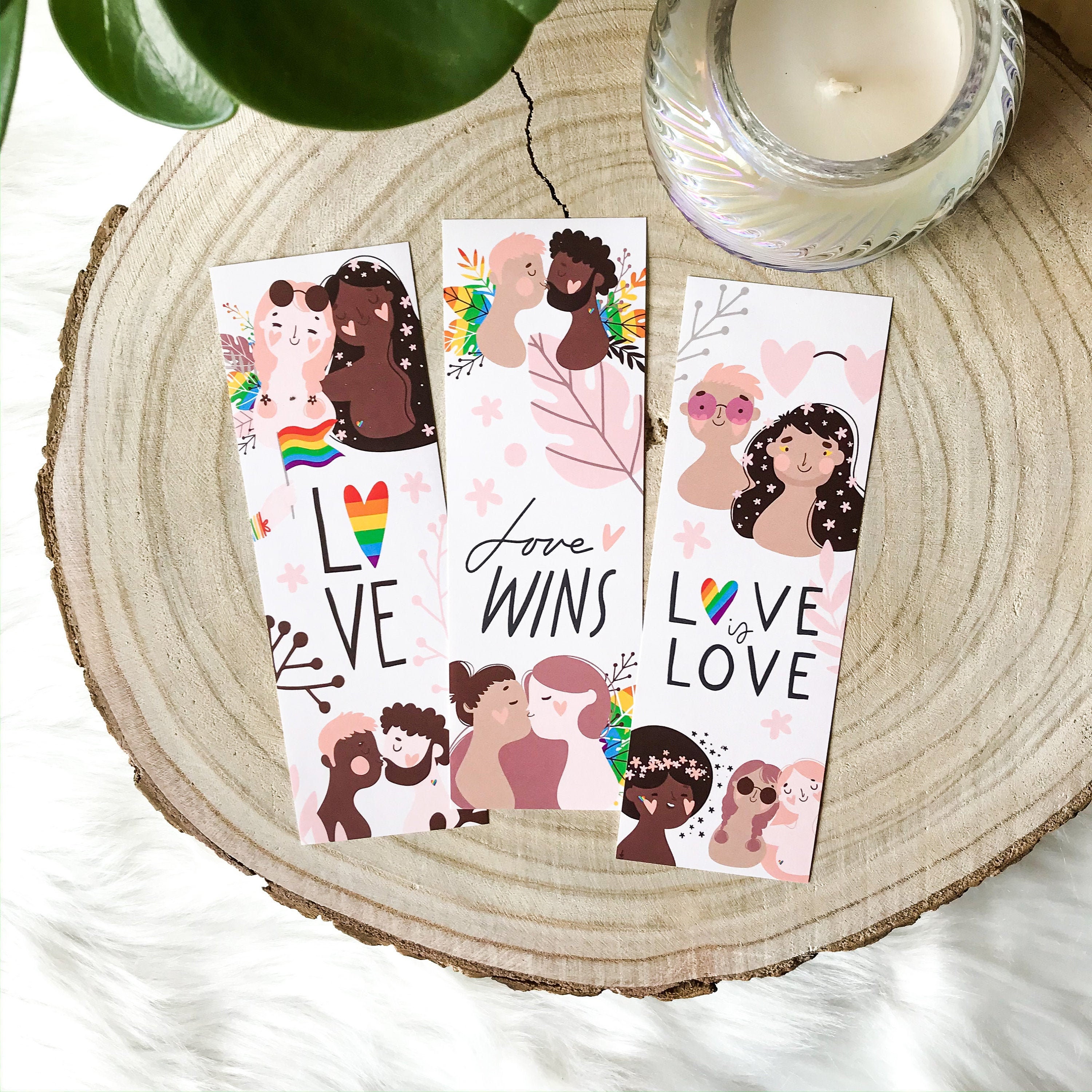 LGBTQ Pride Bookmark Set Printable Bookmarks Love is Love - Etsy
