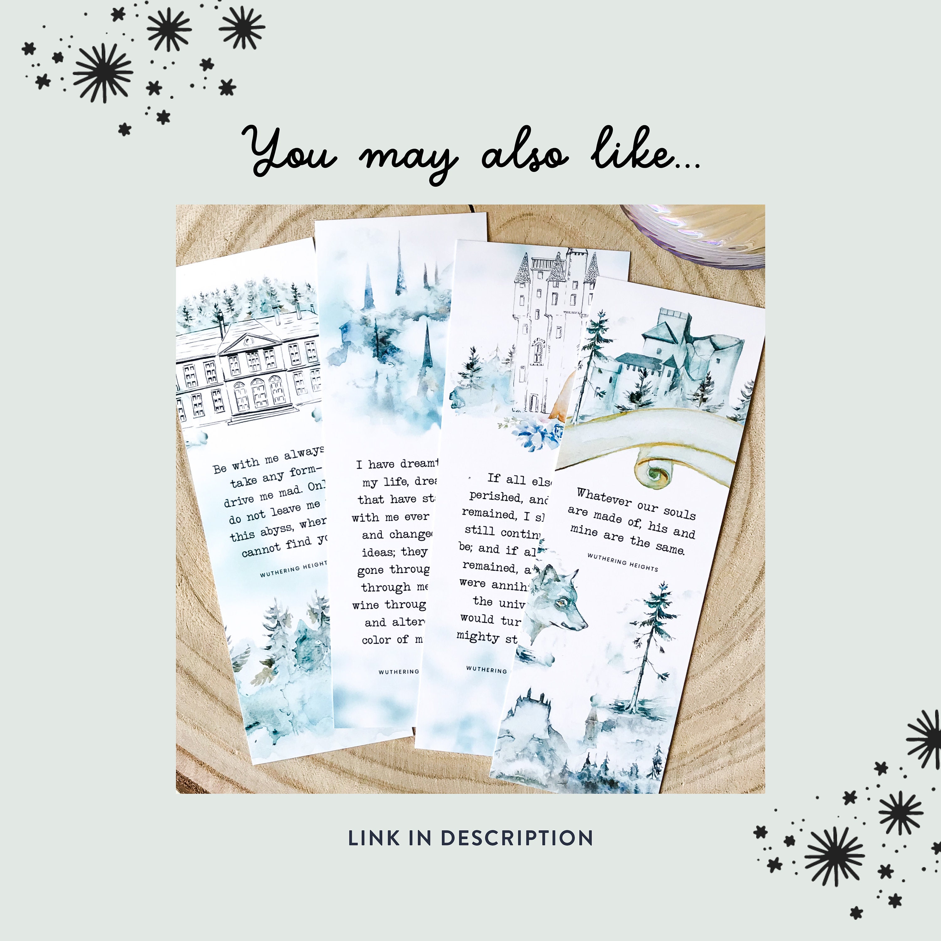 Wuthering Heights Bookmark Printable, Literary Gifts for Readers ...