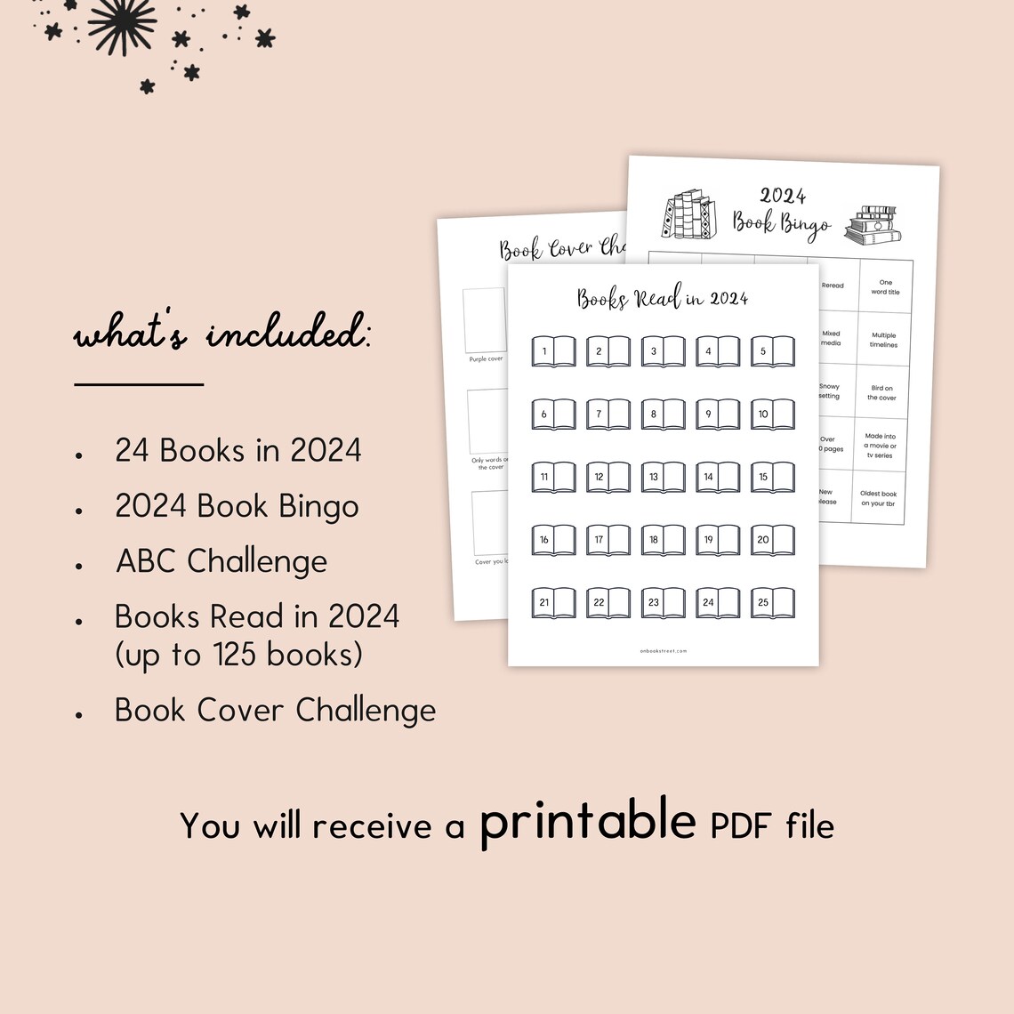 2024 Reading Challenges Printable, Reading Prompts, Book Bingo, PDF ...