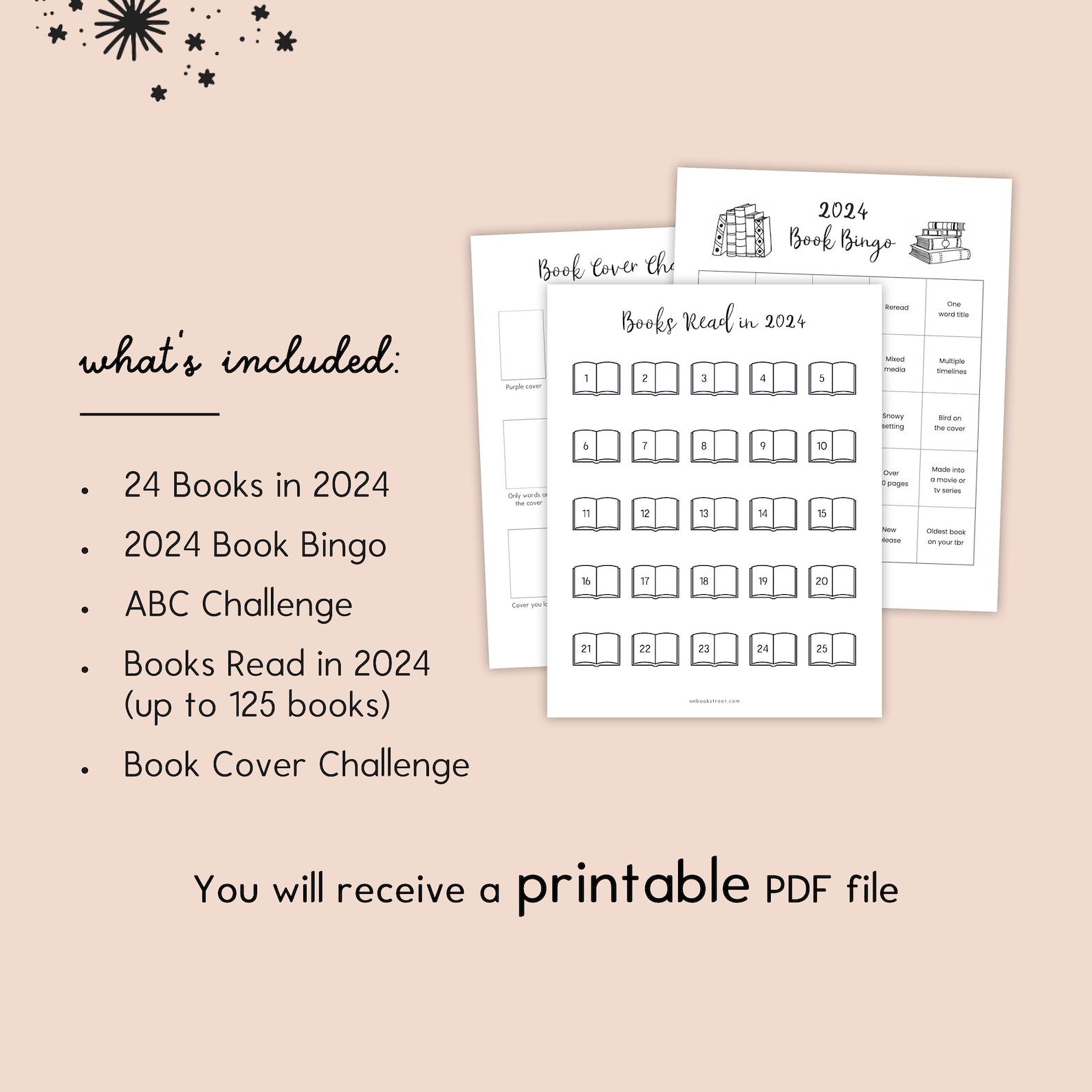 2024 Reading Challenges Printable, Reading Prompts, Book Bingo, PDF ...