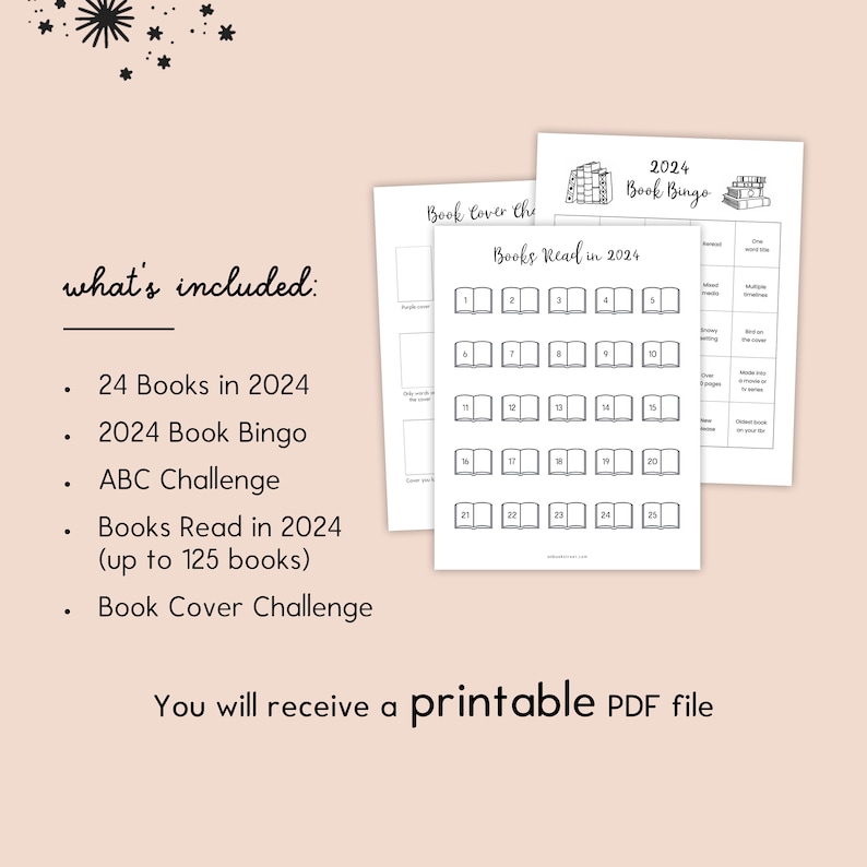 2024 Reading Challenges Printable, Reading Prompts, Book Bingo, PDF ...
