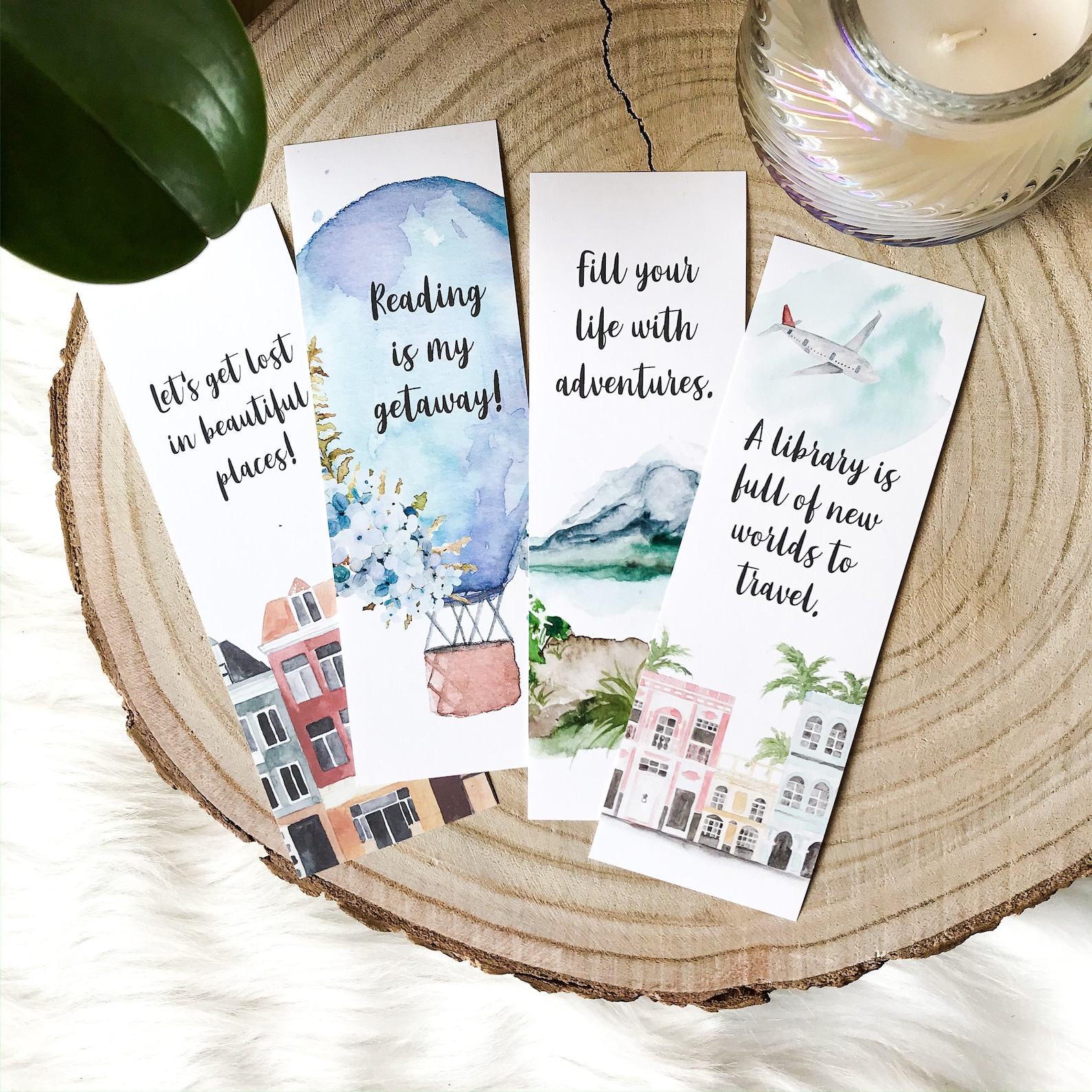 Printable Bookmarks Travel Themed Bookish Quotes Bookmarks for - Etsy
