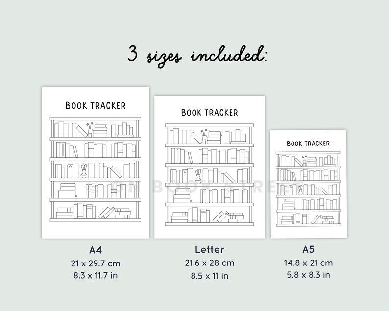 Bookshelf Tracker, Printable Reading Log, PDF DOWNLOAD - Etsy