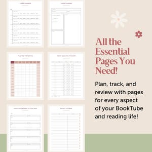 Booktube Planner, Youtube Content Planner for Book Reviewers, Reading ...
