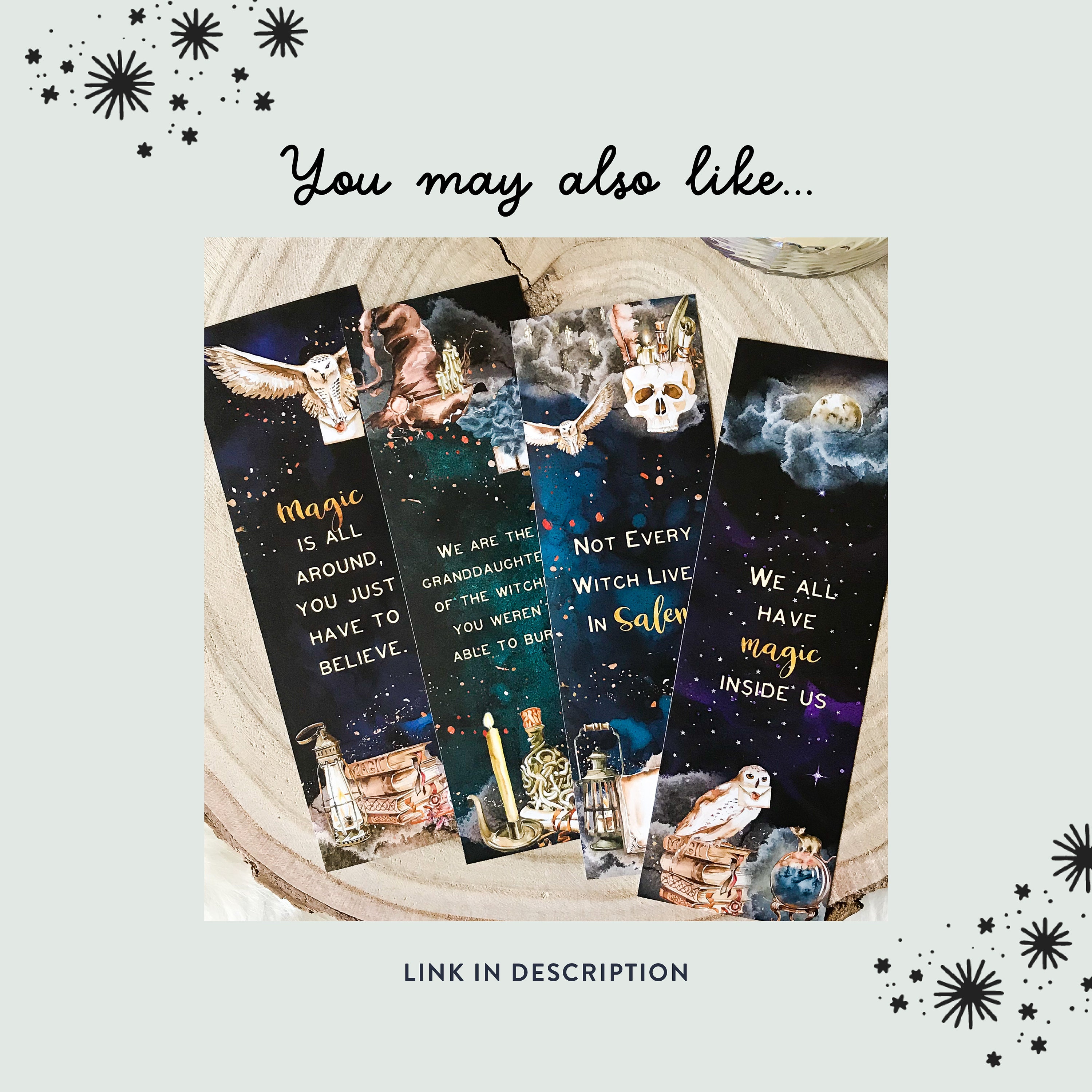 Magic Printable Bookmark, Witchcraft Wizard Book Marker, Reading Gifts ...