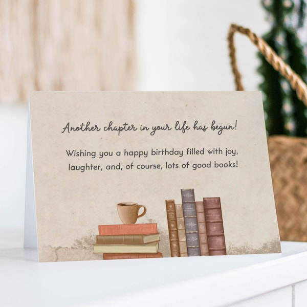 Book Lovers Birthday Card - Etsy