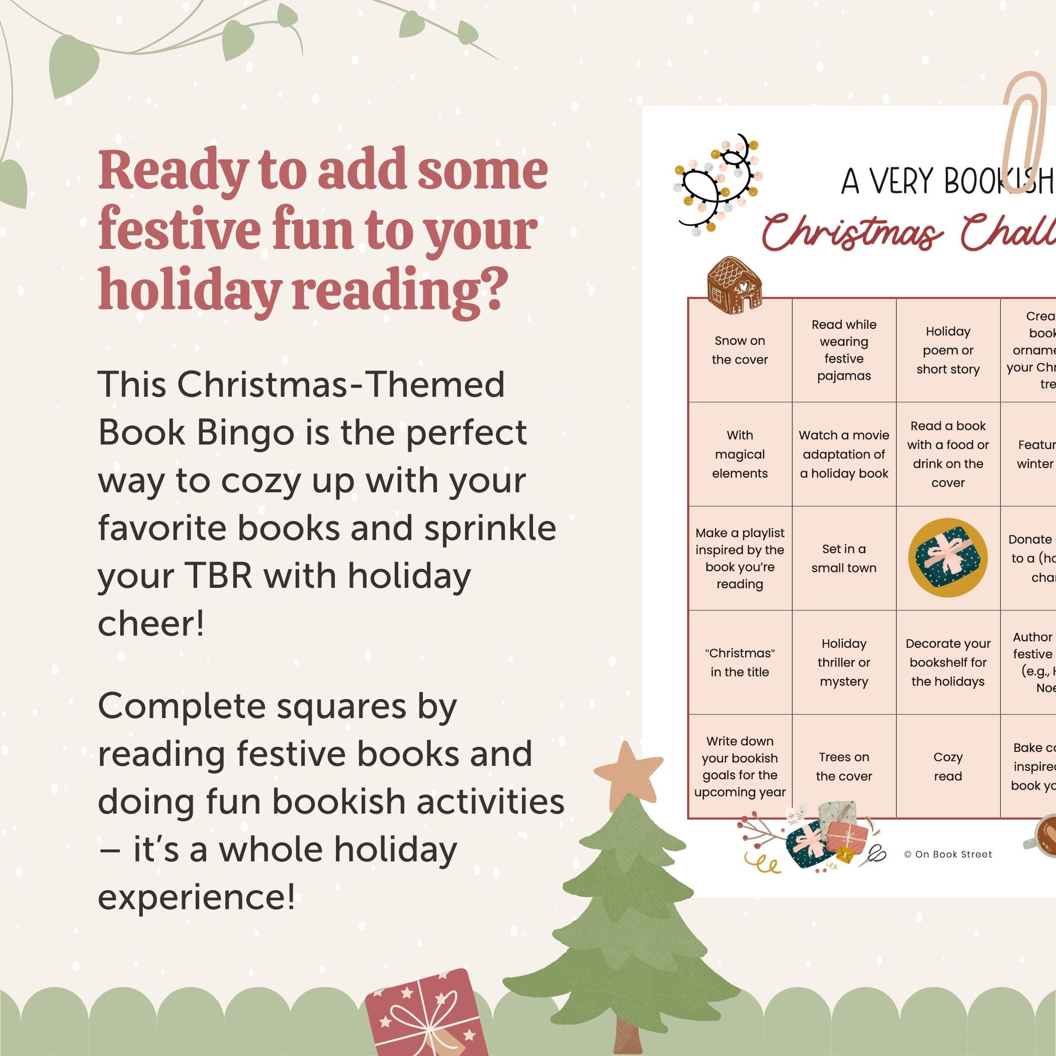 Christmas Book Bingo Printable, Christmas Reading Challenge With ...