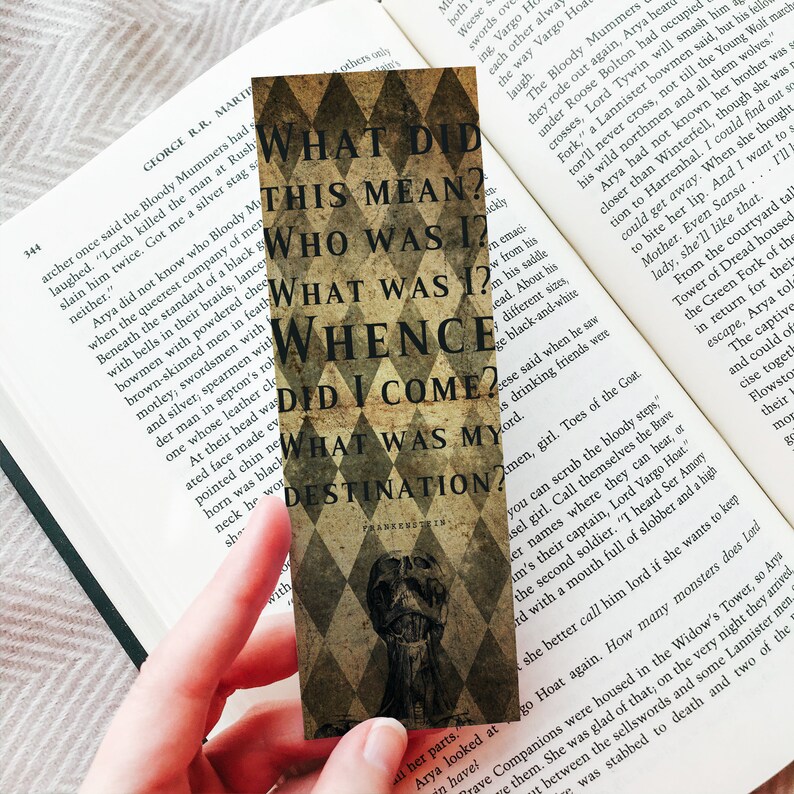 Frankenstein Printable Bookmark Set, Mary Shelley Gothic Horror Gifts ...