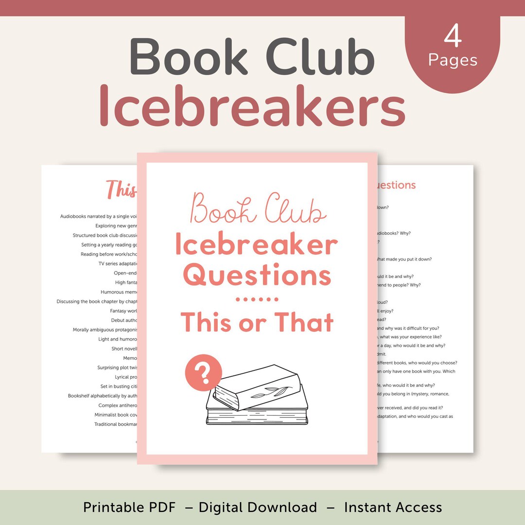 Book Club Icebreaker Questions, This or That, Conversation Starters ...