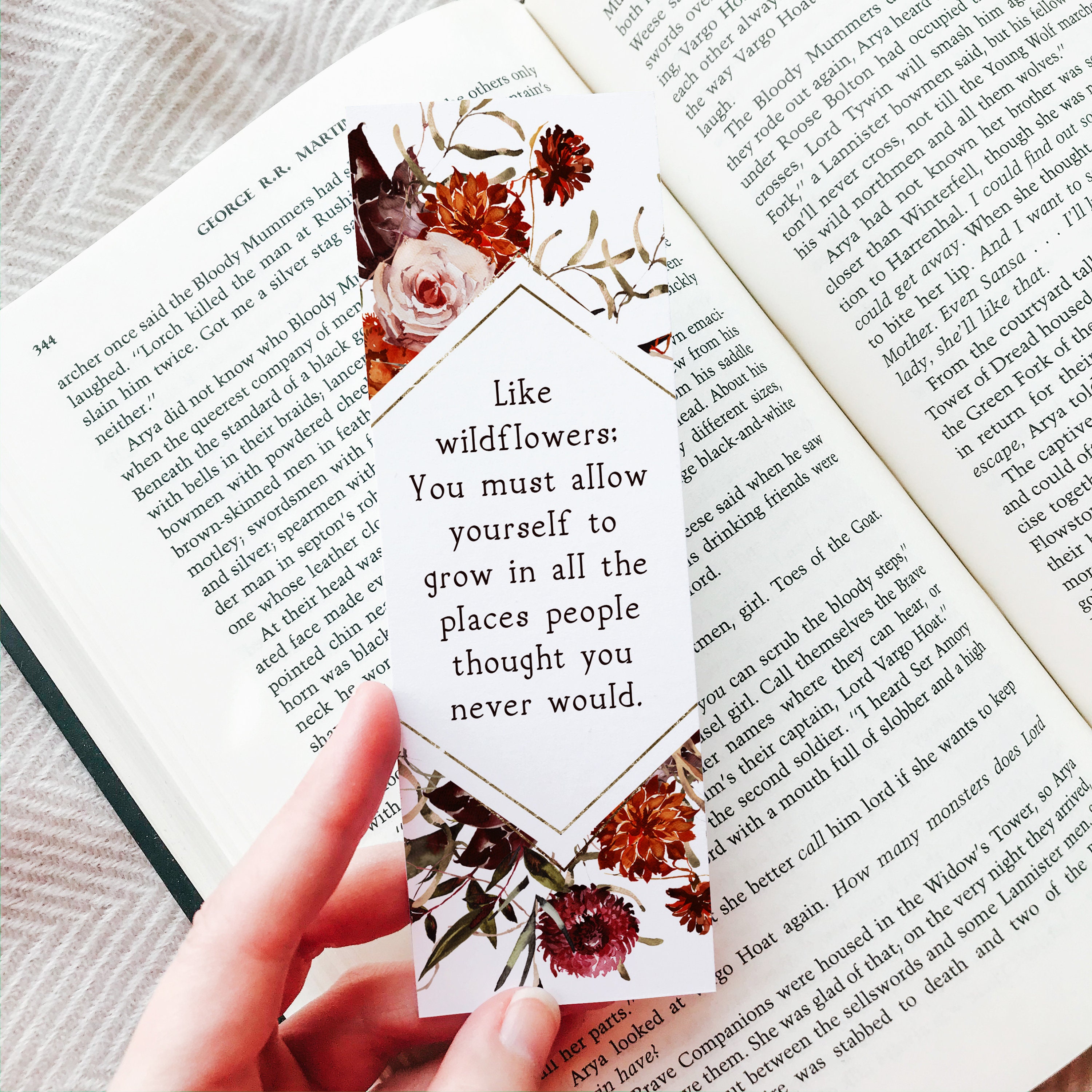 Printable Bookmarks With Inspirational Quotes, Floral Bookmark Set ...