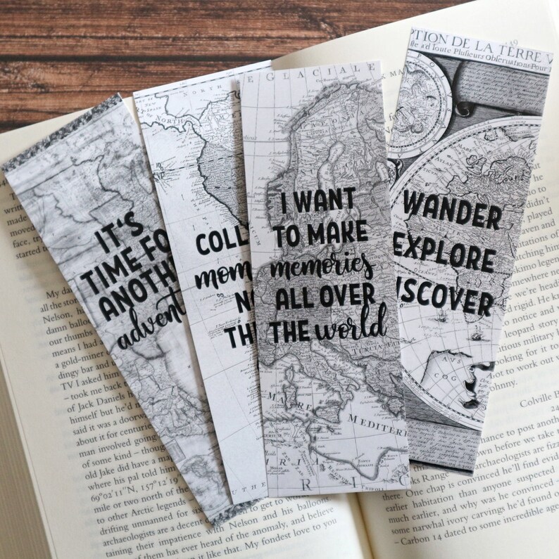 Printable Bookmarks Travel Themed Travel Gifts for Readers | Etsy