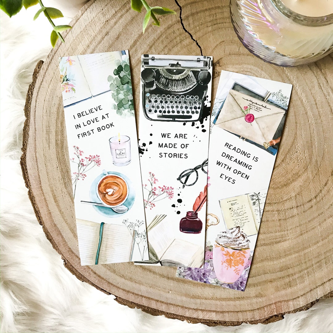 Bookish Printable Bookmark Set, Book Lover Gift, Quote Book Marker ...