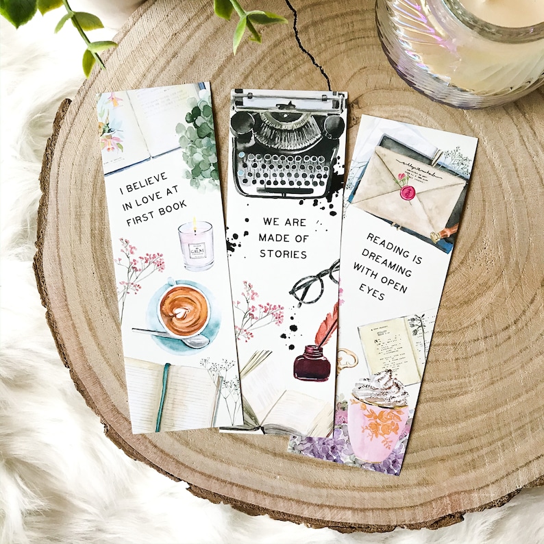 Bookish Printable Bookmark Set Book Lover Gift Quote Book - Etsy