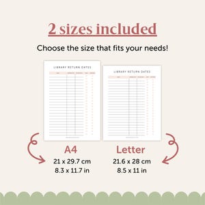 Printable Library Book Tracker With Return Dates, PDF – DOWNLOAD - Etsy