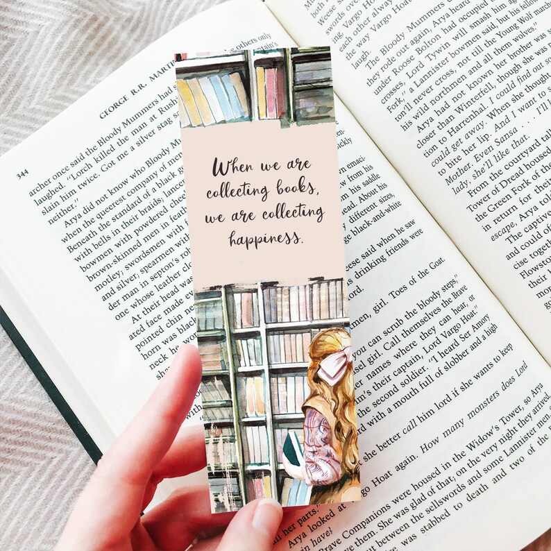 Printable Bookmark Book Lover Gift, Bookish Bookmark With Quote ...